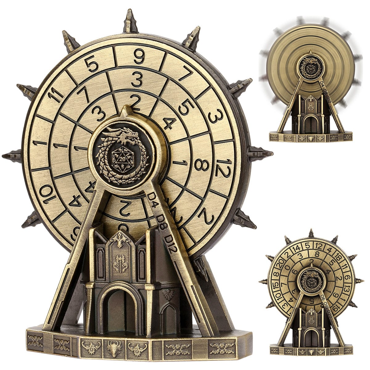 Wheel of Fate Dice Wheel| Metal DND Dice Spinner | Retro Metal Dice ...